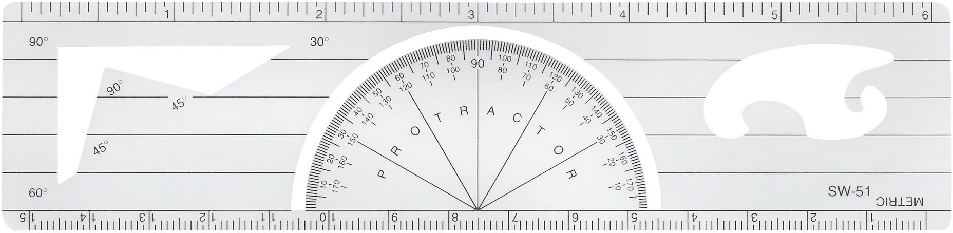 Westcott 6"/15 cm Protractor Ruler (SW-51) – westcottbrand