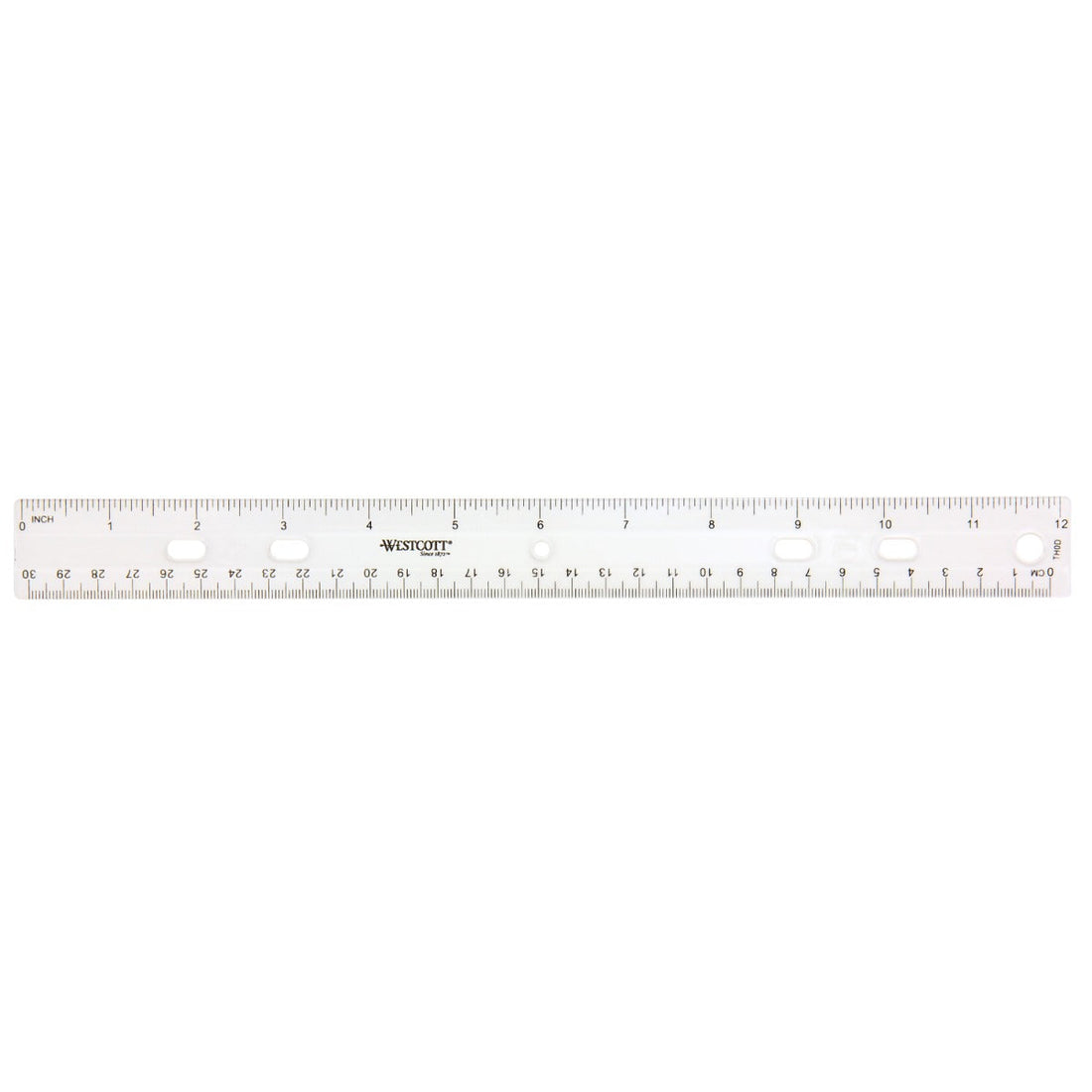 Westcott 12" English and Metric Plastic Ruler, Clear (45012 ...