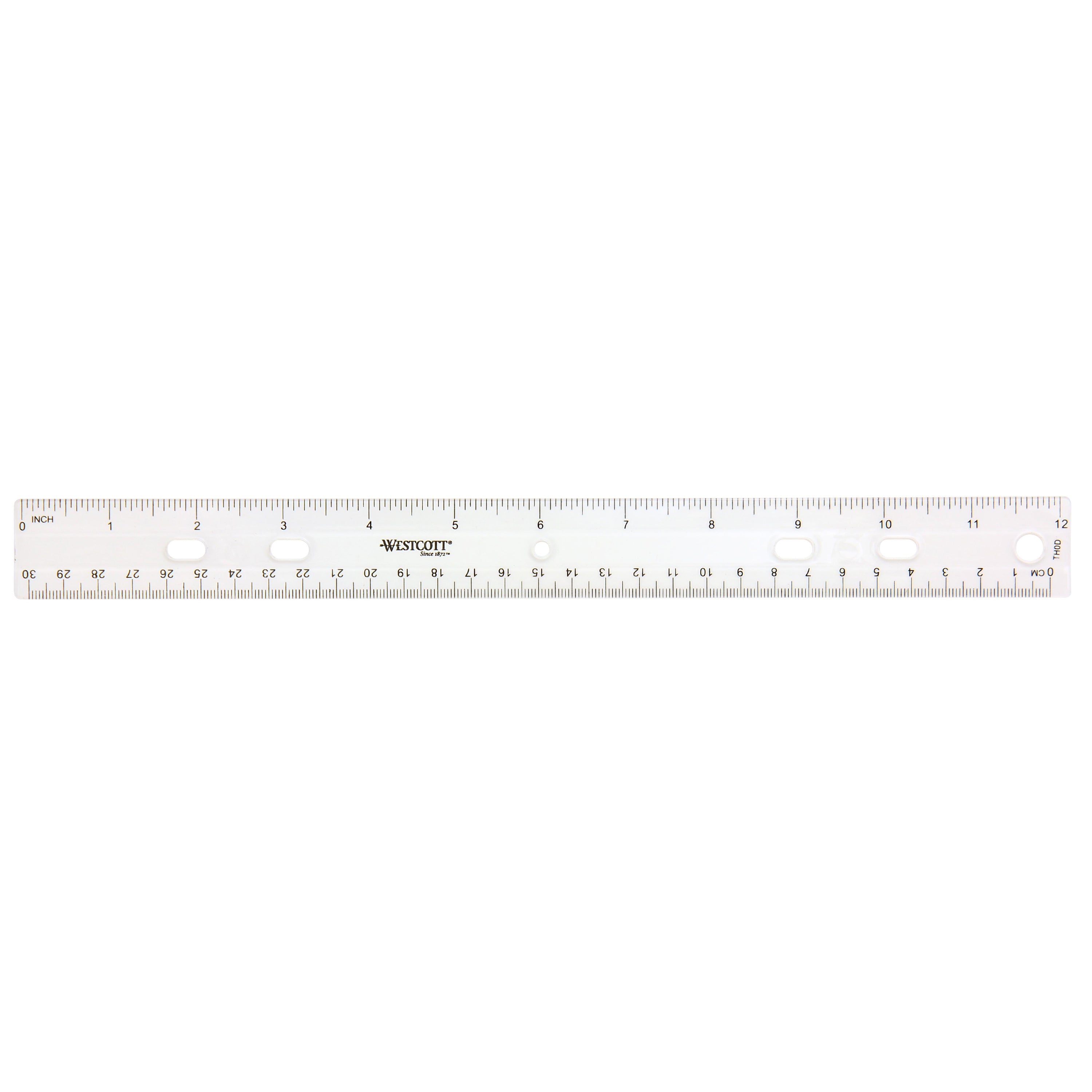 Westcott 12" English and Metric Plastic Ruler, Clear (45012 ...