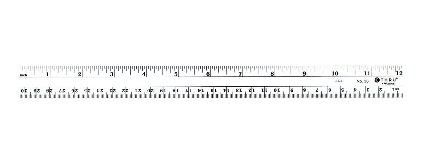 Westcott 12" Plastic Metric and Standard Ruler, Transparent (36 ...