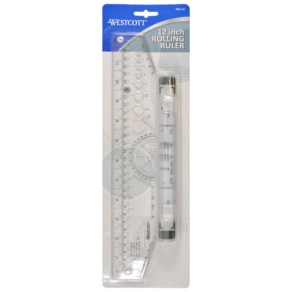 Westcott 12" Rolling Ruler, Clear (ROL-12) – westcottbrand