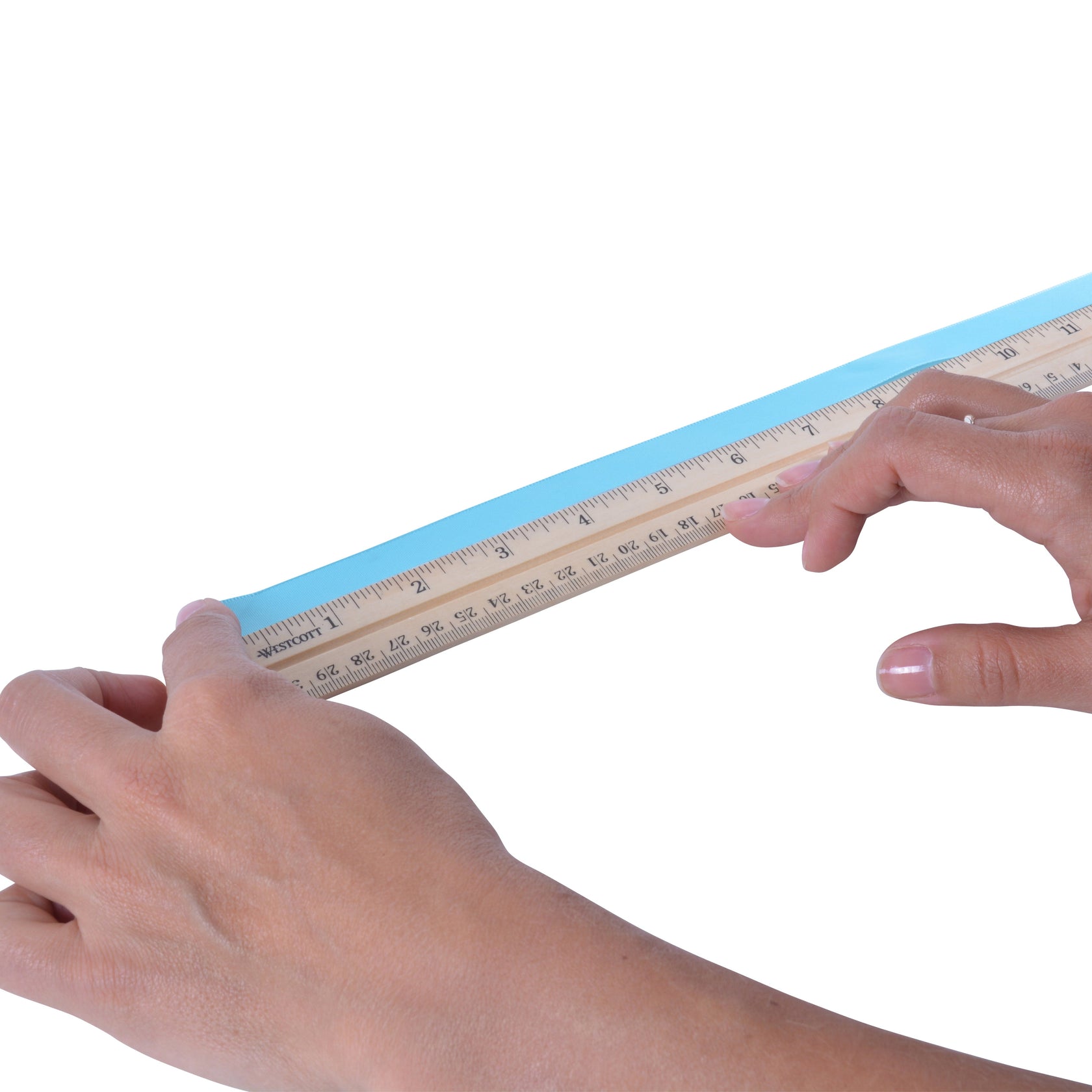 Westcott 12" Wood Ruler Measuring Metric and 1/16" Scale With Single M ...