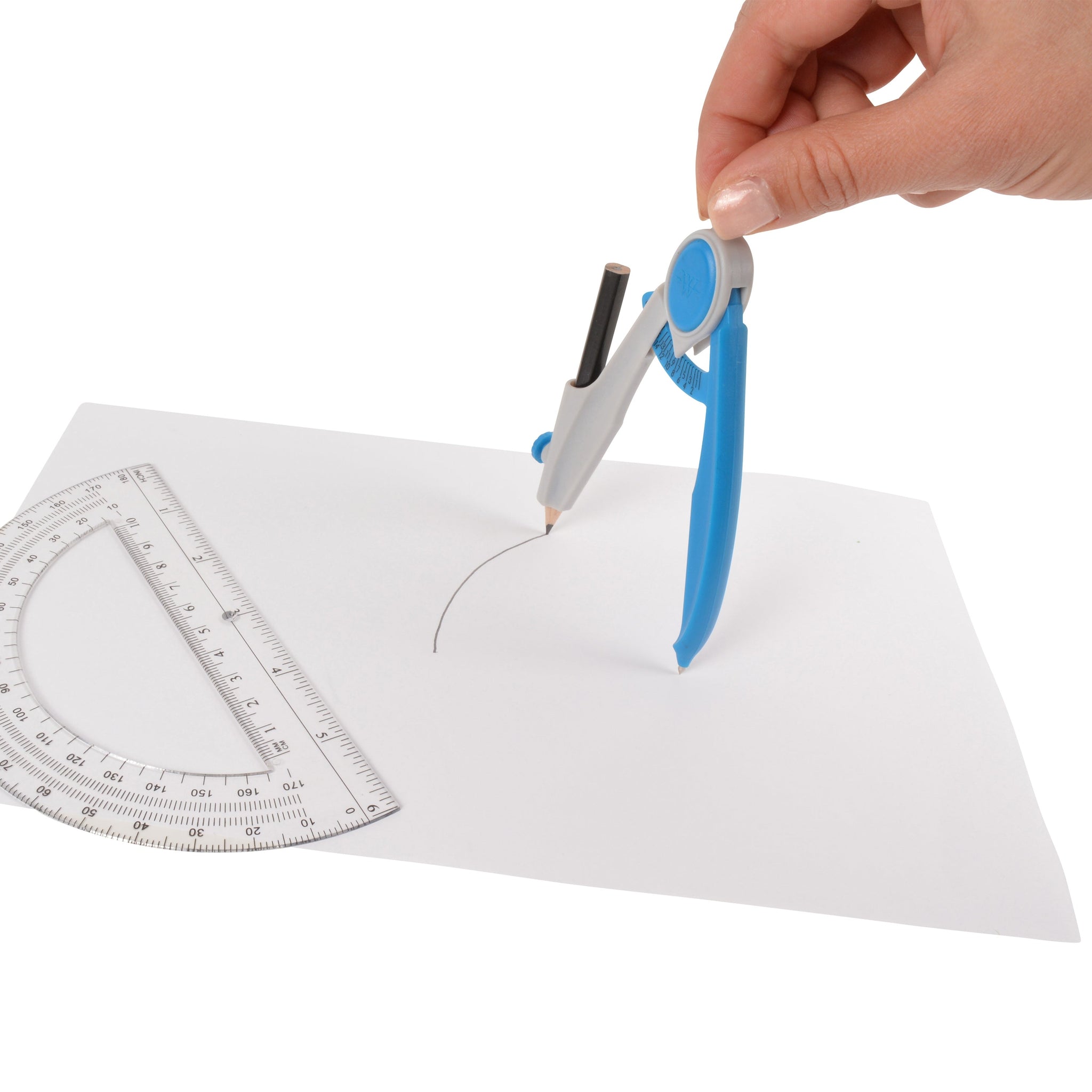 Westcott 2 Piece Math Tools Set, Compass & Protractor, Assorted Colors ...