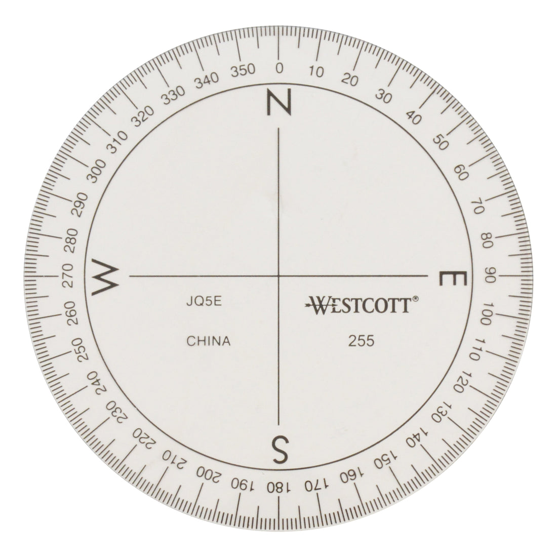 Westcott 3 1/2" 360 Degree Compass Protractor, Transparent (255 ...