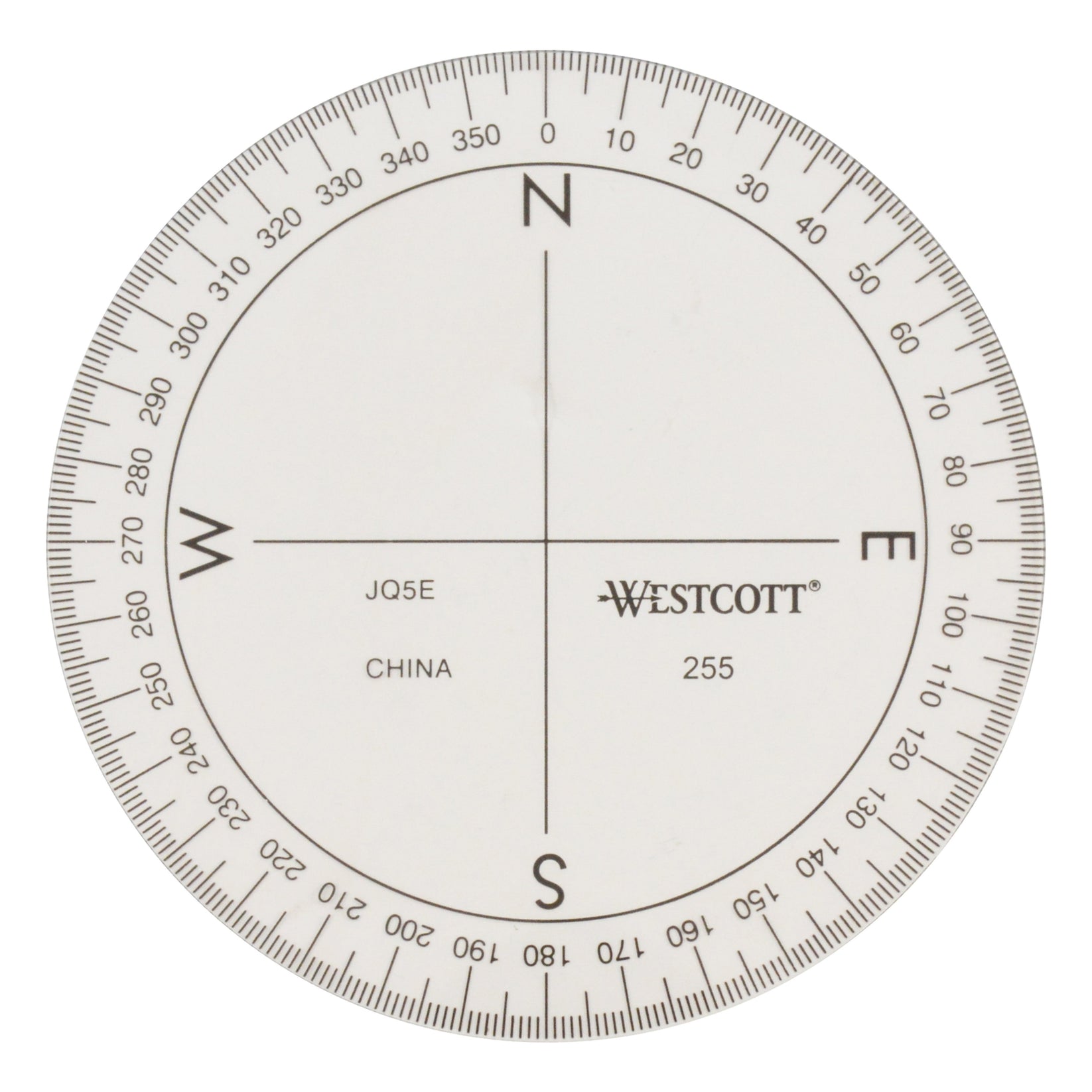 Westcott 3 1/2" 360 Degree Compass Protractor, Transparent (255 ...