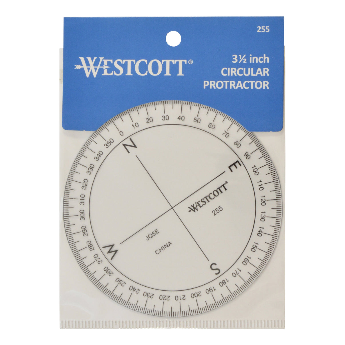 Westcott 3 1/2" 360 Degree Compass Protractor, Transparent (255 ...