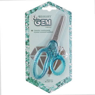 Westcott 5" GEM Crystal Covered Safety Scissors, Blunt-Tip for Kids Ag ...