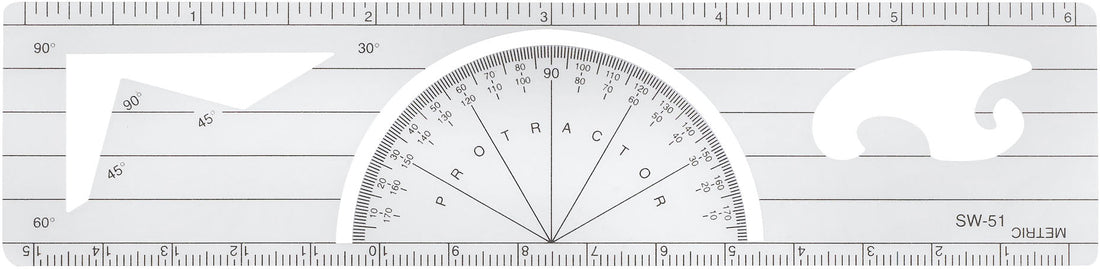 Westcott 6"/15 cm Protractor Ruler (SW-51) – westcottbrand
