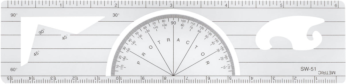 Westcott 6"/15 cm Protractor Ruler (SW-51) – westcottbrand