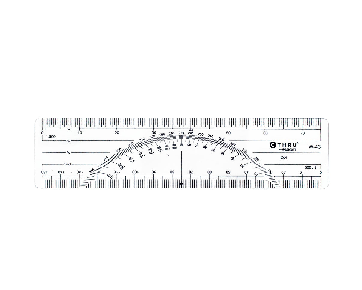 Westcott 6" Metric Protractor Ruler (W-43) – westcottbrand