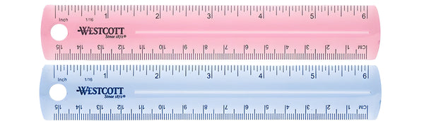 Westcott 6" Plastic Ruler, Assorted Colors (2 pack) (00414) – westcottbrand