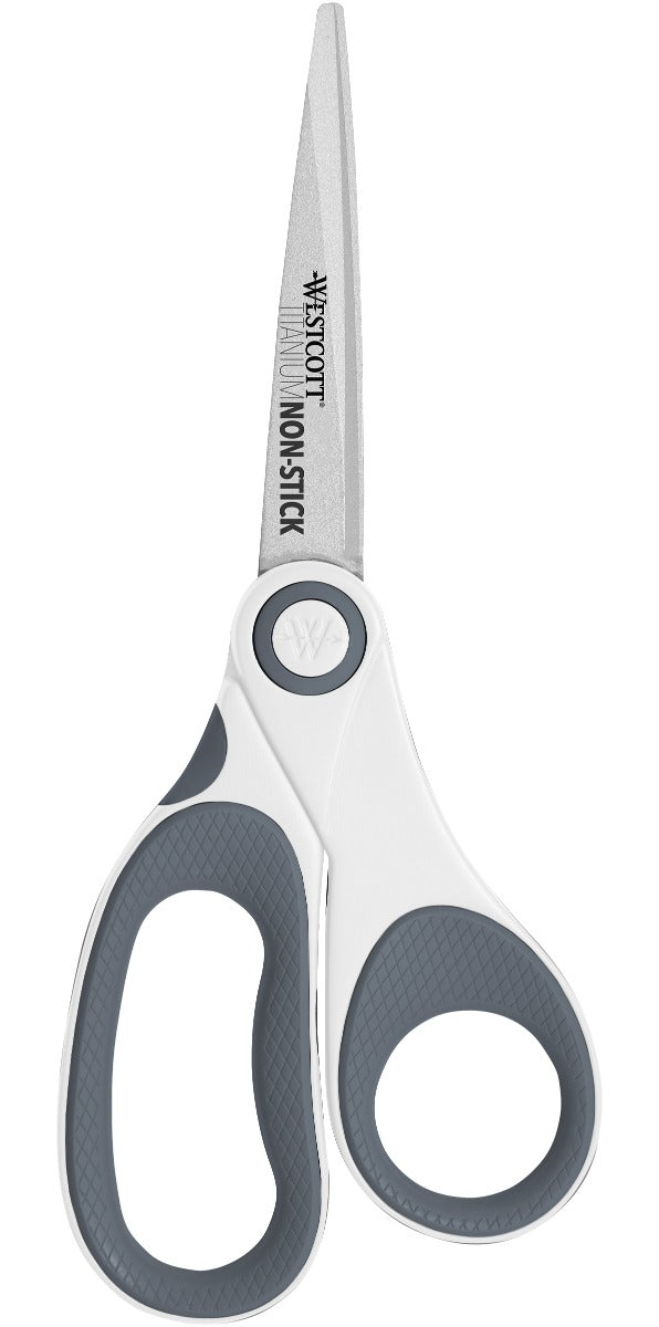Westcott 8" Titanium Bonded Non-Stick Straight Scissor, White (15122 ...