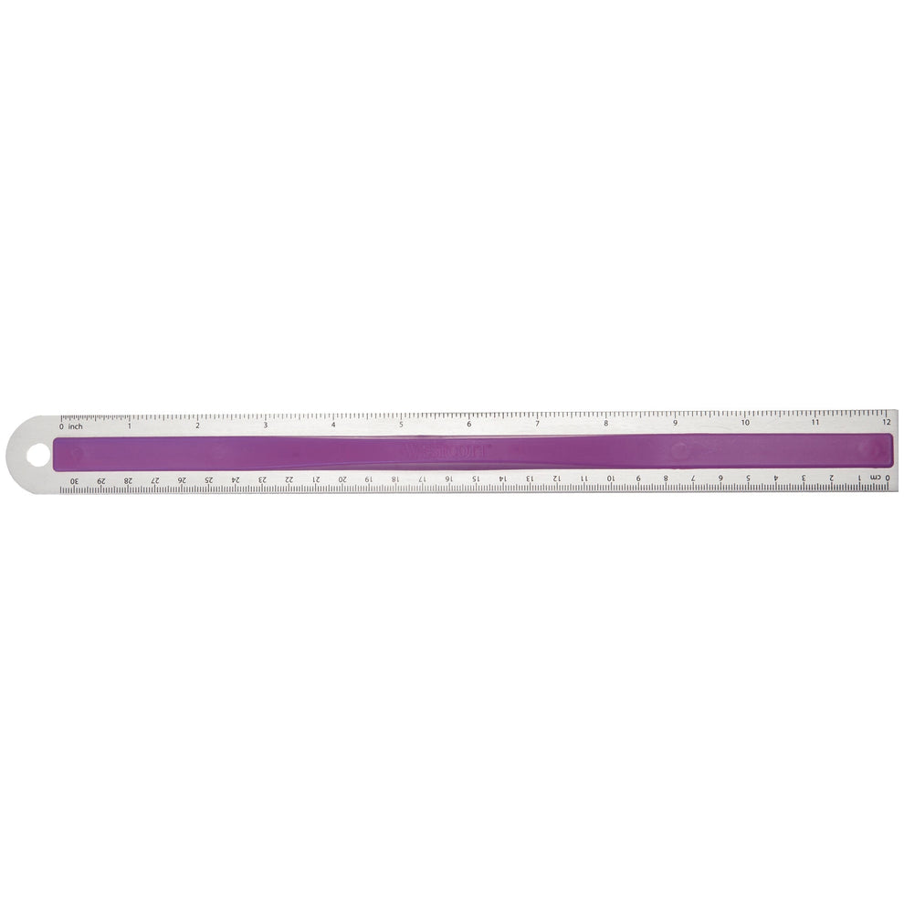 Westcott Aluminum Ruler with Finger Grip, 12", Color Varies (15531 ...