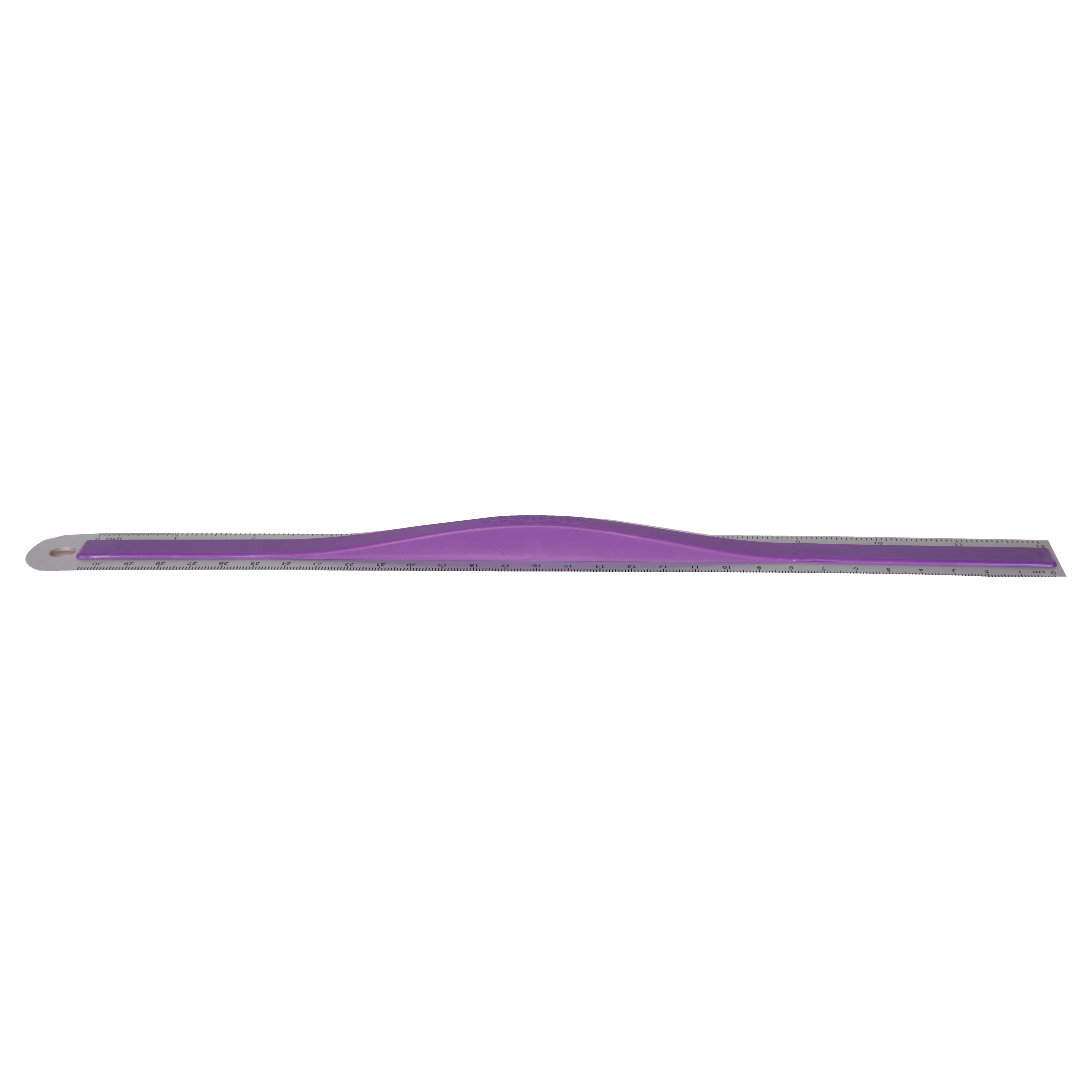 Westcott Aluminum Ruler with Finger Grip, 12", Color Varies (15531 ...