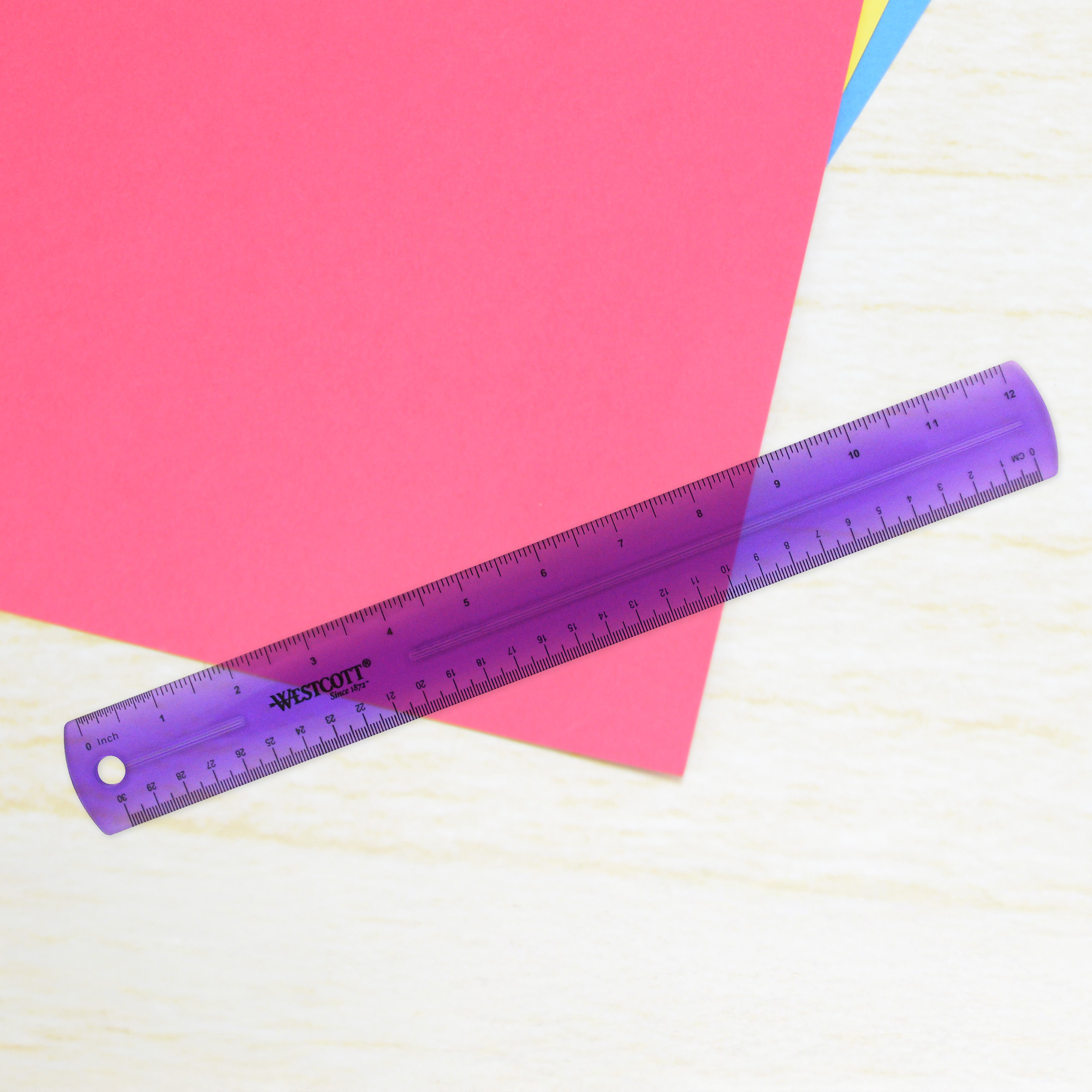 Westcott Jeweltone Plastic Ruler, 12 Inch, Assorted Transparent Colors ...