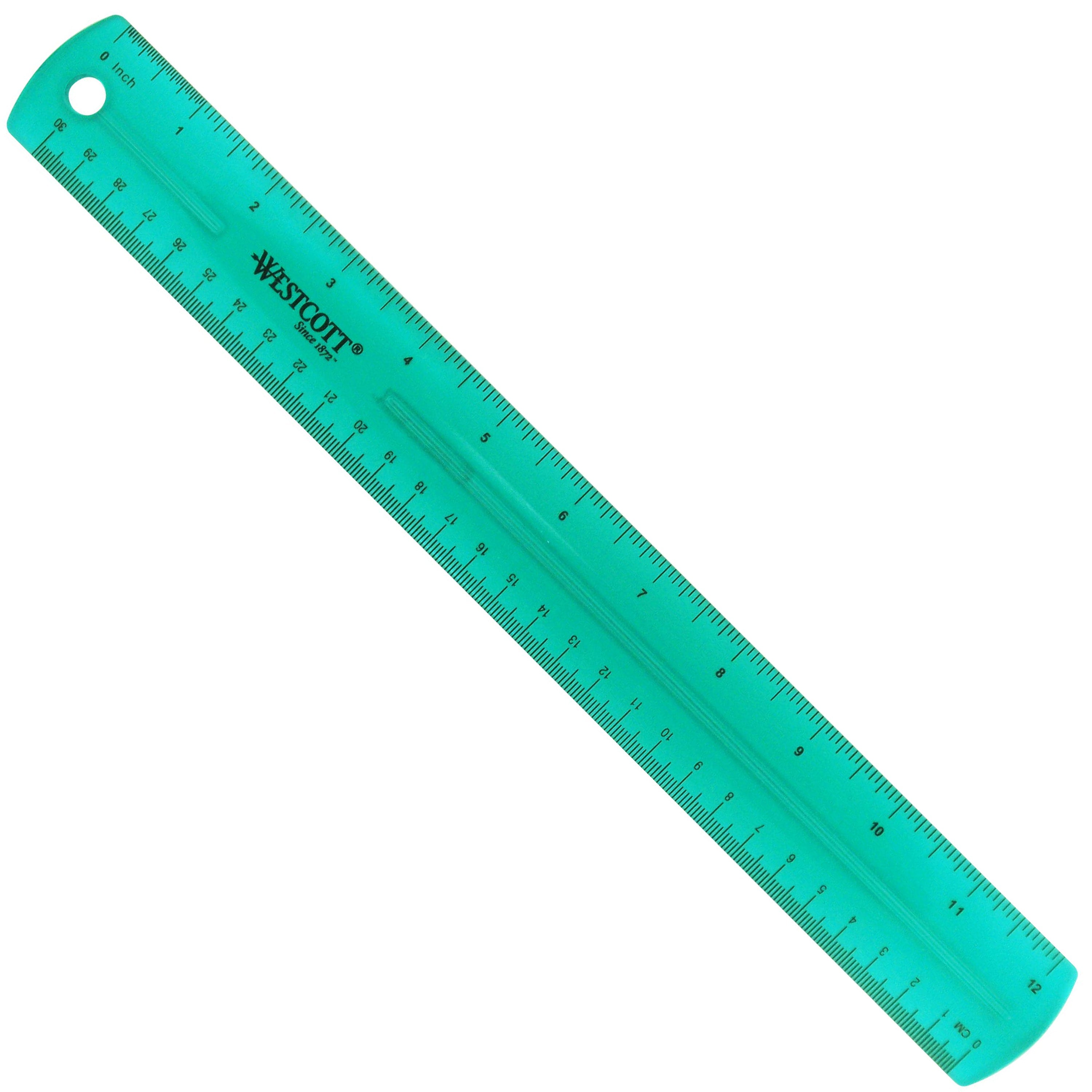 Westcott Jeweltone Plastic Ruler, 12 Inch, Assorted Transparent Colors ...