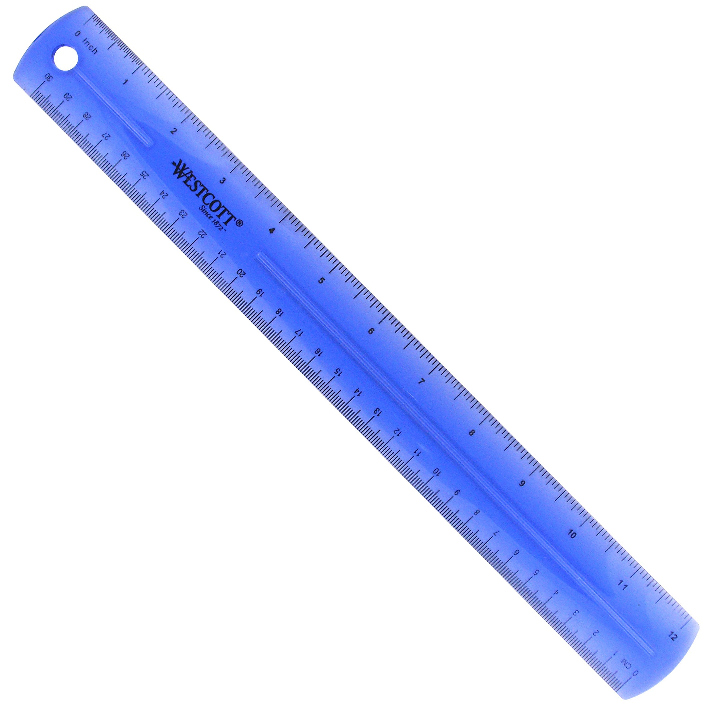 Westcott Jeweltone Plastic Ruler, 12 Inch, Assorted Transparent Colors ...