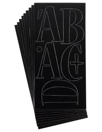 Westcott LetterCraft Permanent Vinyl Lettering Nueva 3-Inch, Black (15 ...