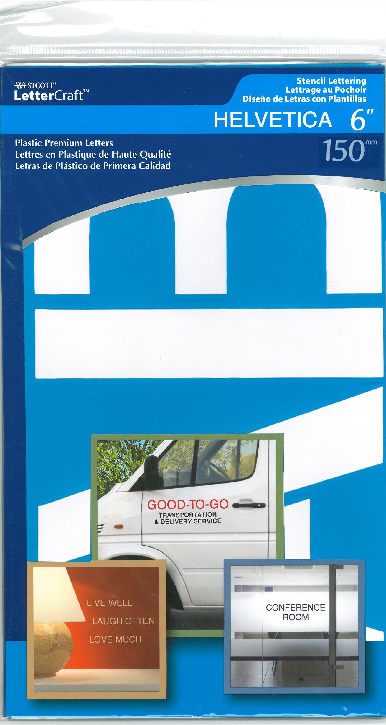 Westcott LetterCraft Stencil, Helvetica Font, 6-Inch Characters (15829 ...