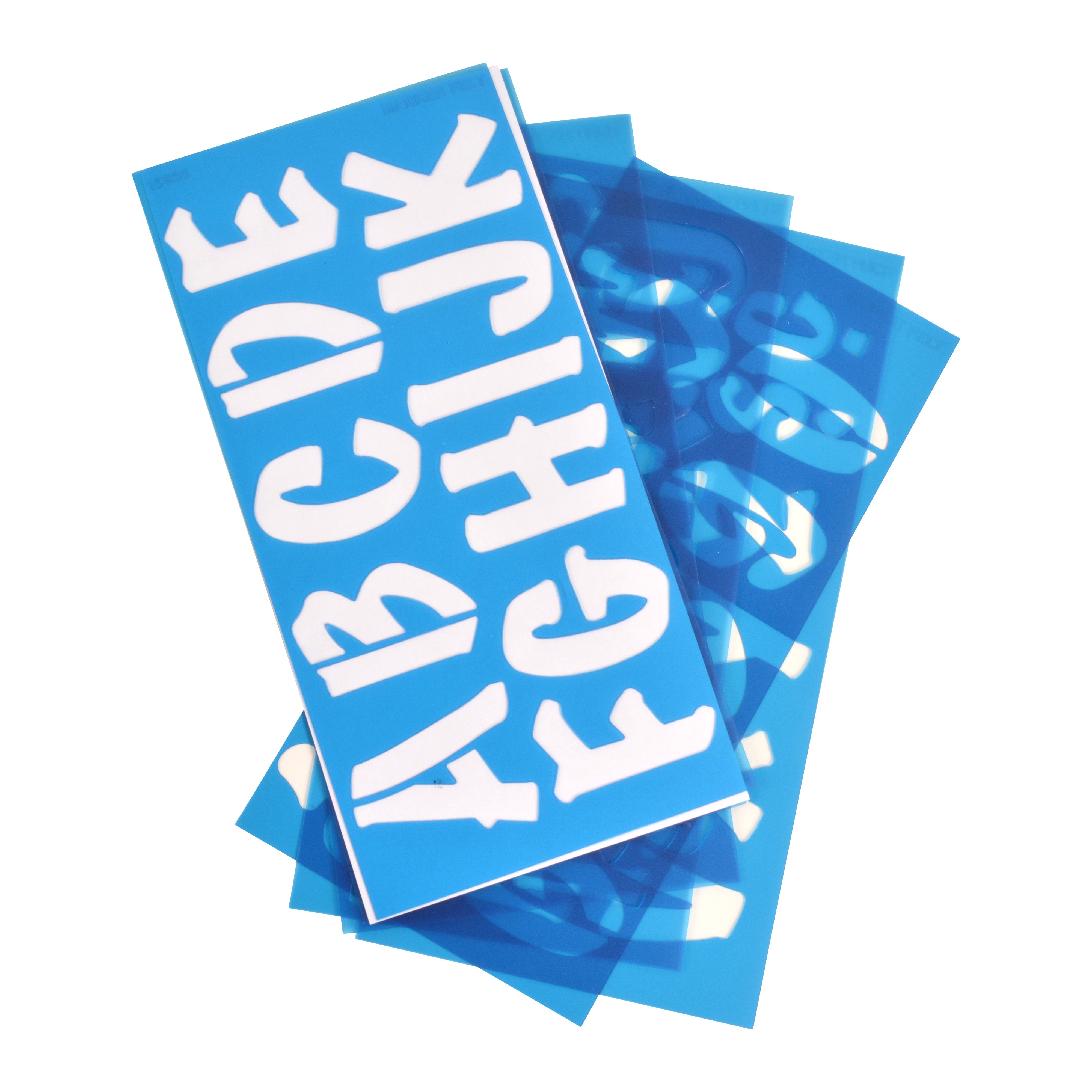 Westcott LetterCraft, Stencils 2" Letters and Numbers, Brush Font (158 ...