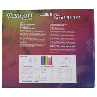 Westcott Magic Pen Airbrush Set for Adults and Children with 12 Felt M ...