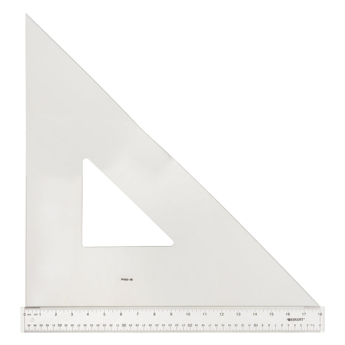 Westcott Professional Triangle, 18", 45/90 Degree, Transparent (P450-1 ...