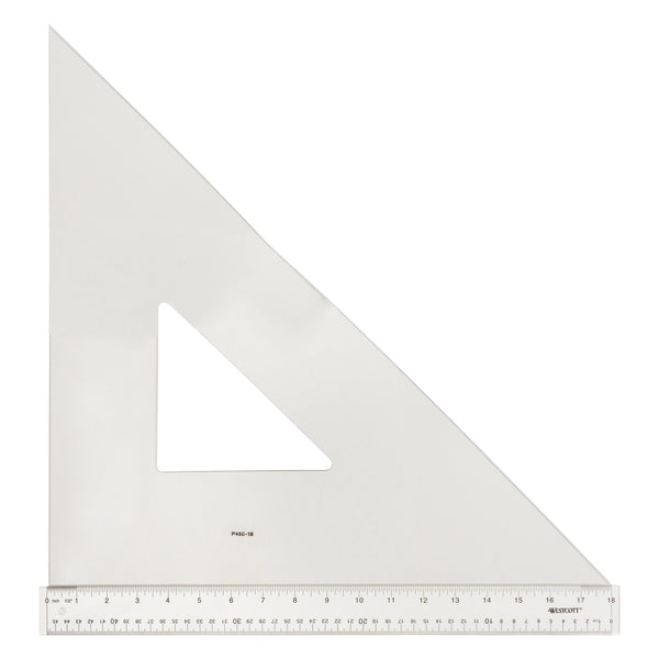 Westcott Professional Triangle, 18", 45/90 Degree, Transparent (P450-1 ...