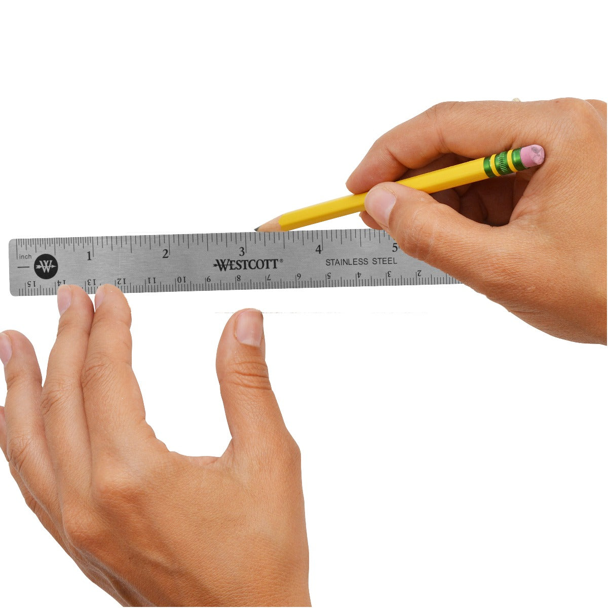 Westcott Stainless Steel 6" Office Ruler With Non Slip Cork Base (1041 ...