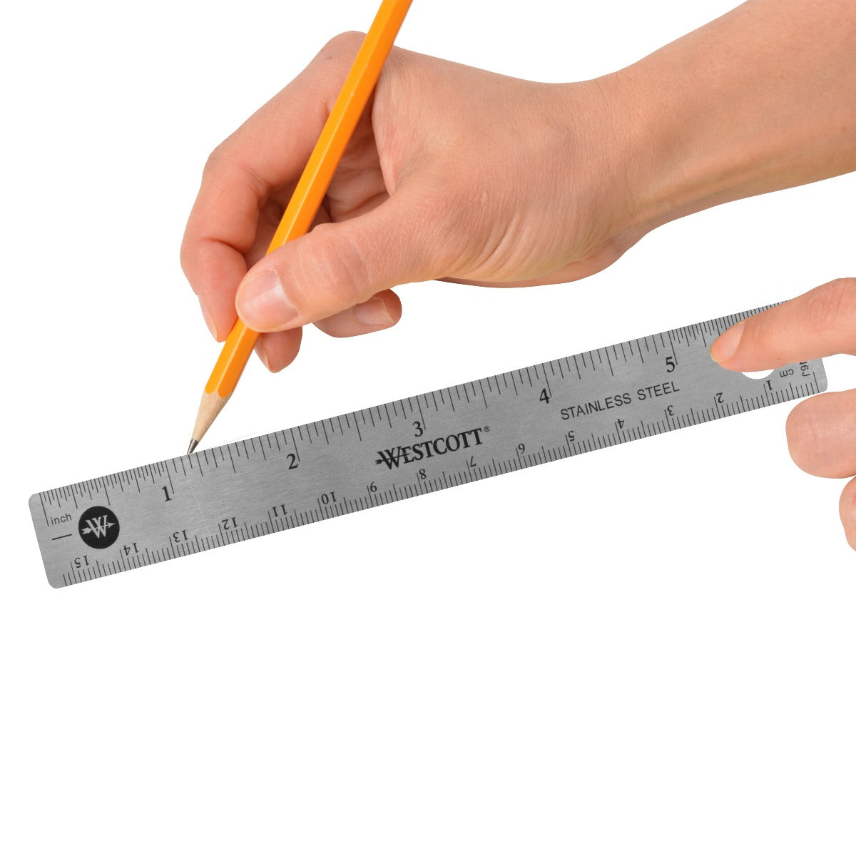 Westcott Stainless Steel 6" Office Ruler With Non Slip Cork Base (1041 ...