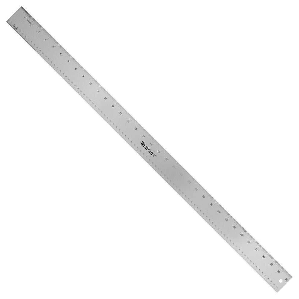 Westcott Stainless Steel Cork Backed Ruler, 36", Inch/Metric (MR-36 ...