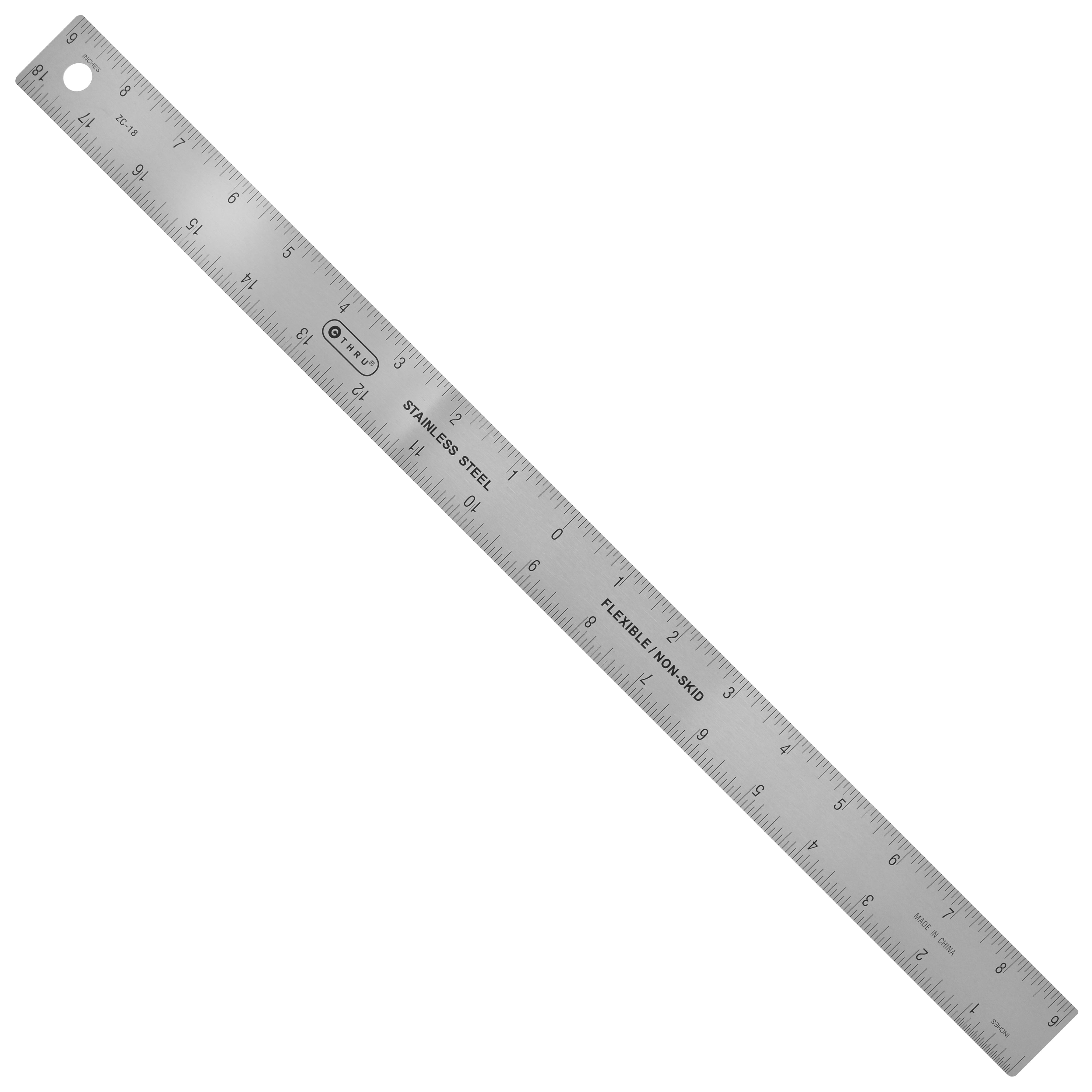 Westcott Stainless Steel Ruler Zero Center 18 ZC 18 westcottbrand