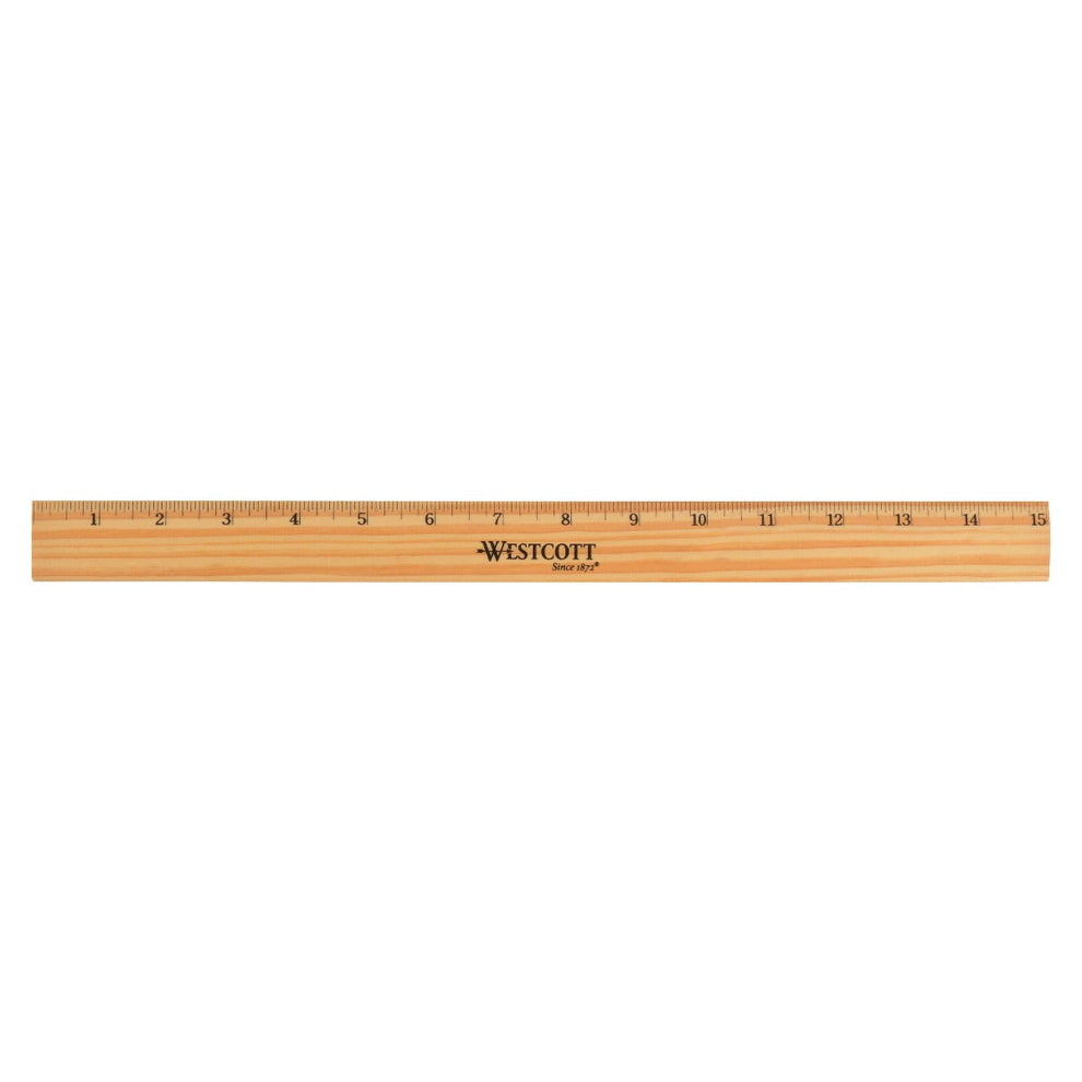 Westcott Wood Ruler with Single Metal Edge, 15" (05015) – westcottbrand