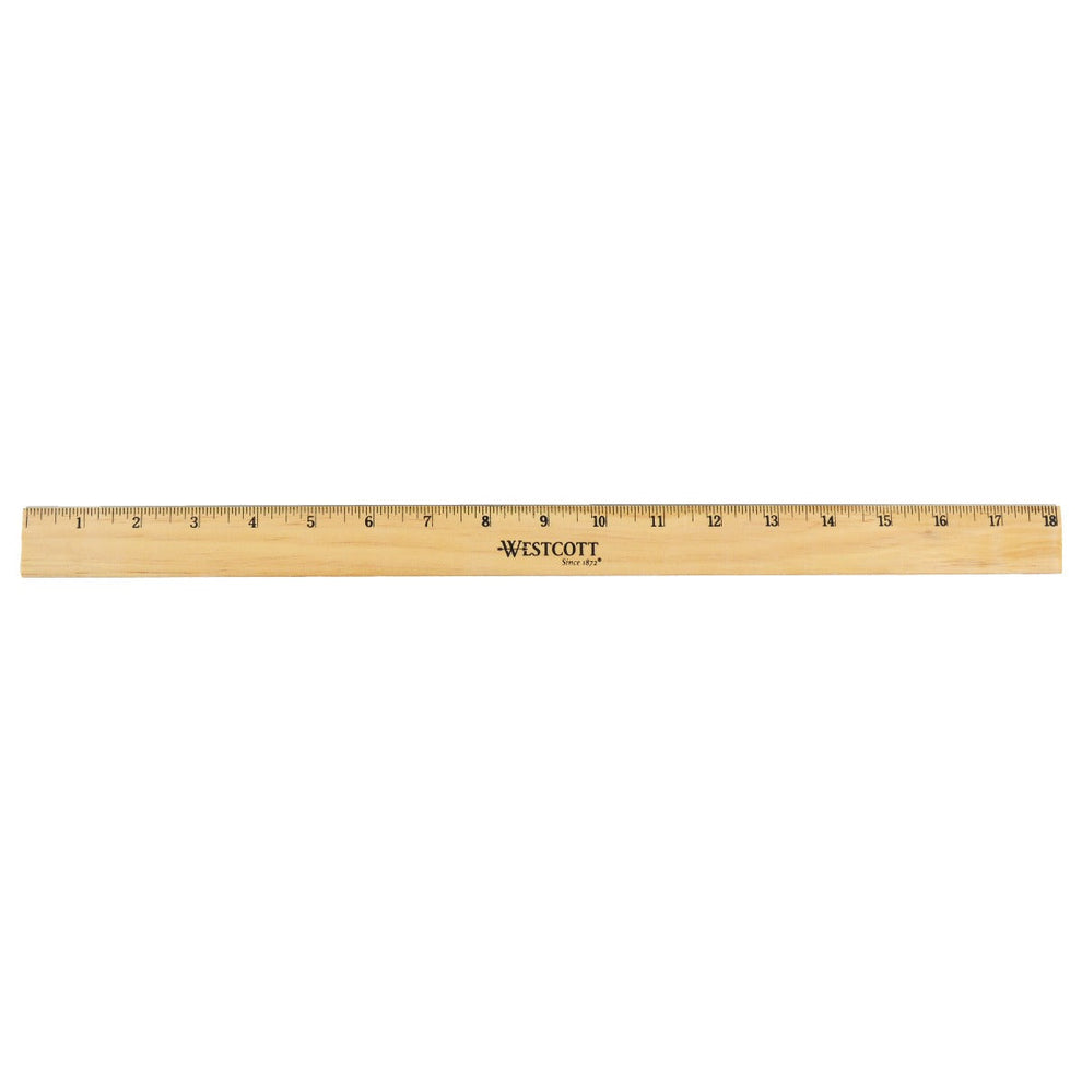 Westcott Wood Ruler with Single Metal Edge, 18" (05018) – westcottbrand