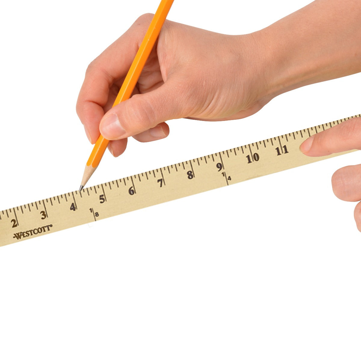 Westcott Wooden Yardstick with Hang Hole and Brass Ends, Clear Lacquer ...